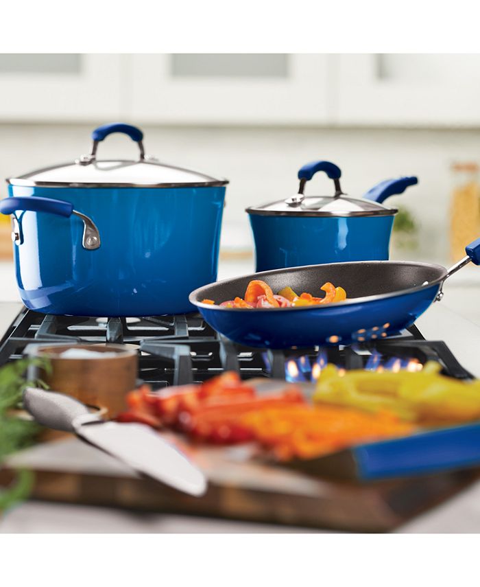Rachael Ray Classic Brights Hard Enamel Nonstick 14 Pc Cookware Set