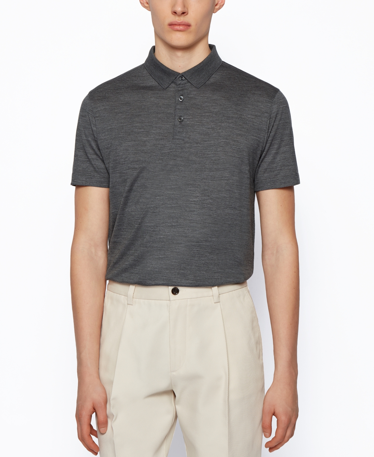 Hugo Boss Boss by Hugo Boss Men's Regular-Fit Italian Wool Polo ...