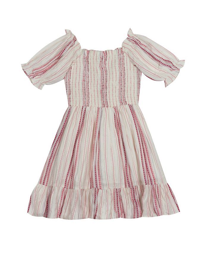 Rare Editions Big Girls Smocked Gauze Dress - Macy's