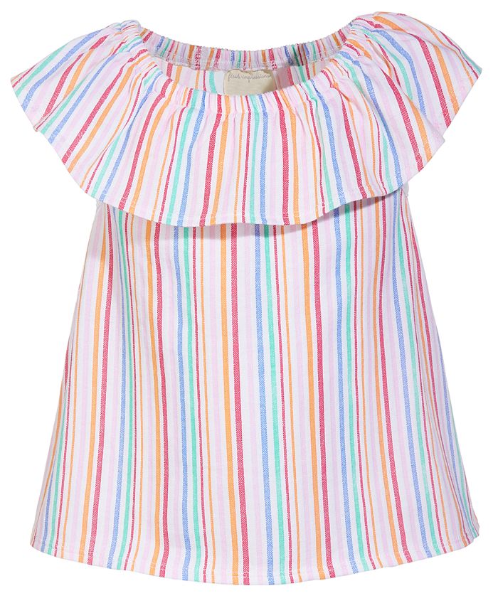 First Impressions Toddler Girls Striped Flutter Top, Created for Macy's ...