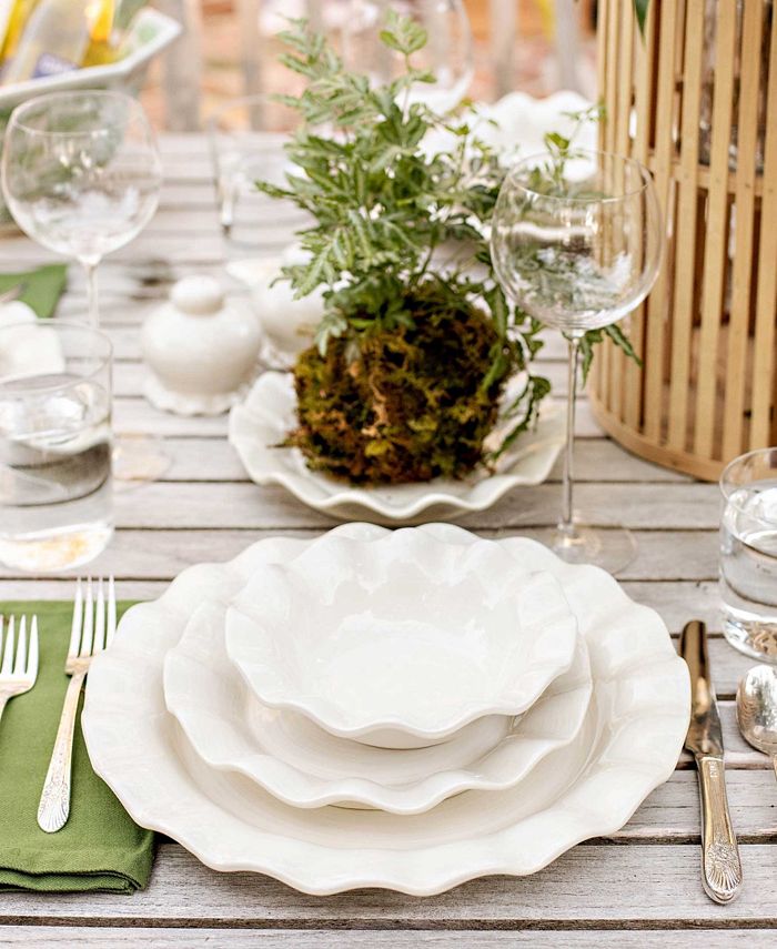 Coton Colors by Laura Johnson Signature White 12-Pc Dinnerware Set ...