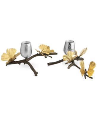 Michael Aram Butterfly Ginkgo Set of 2 Candle Holders - Macy's