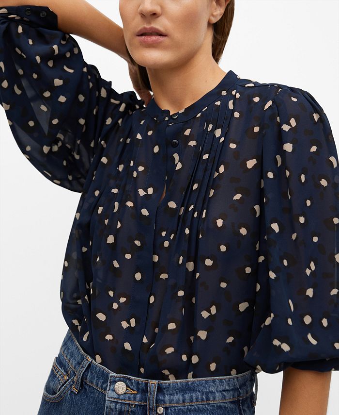 MANGO Women's Printed Flowy Top - Macy's