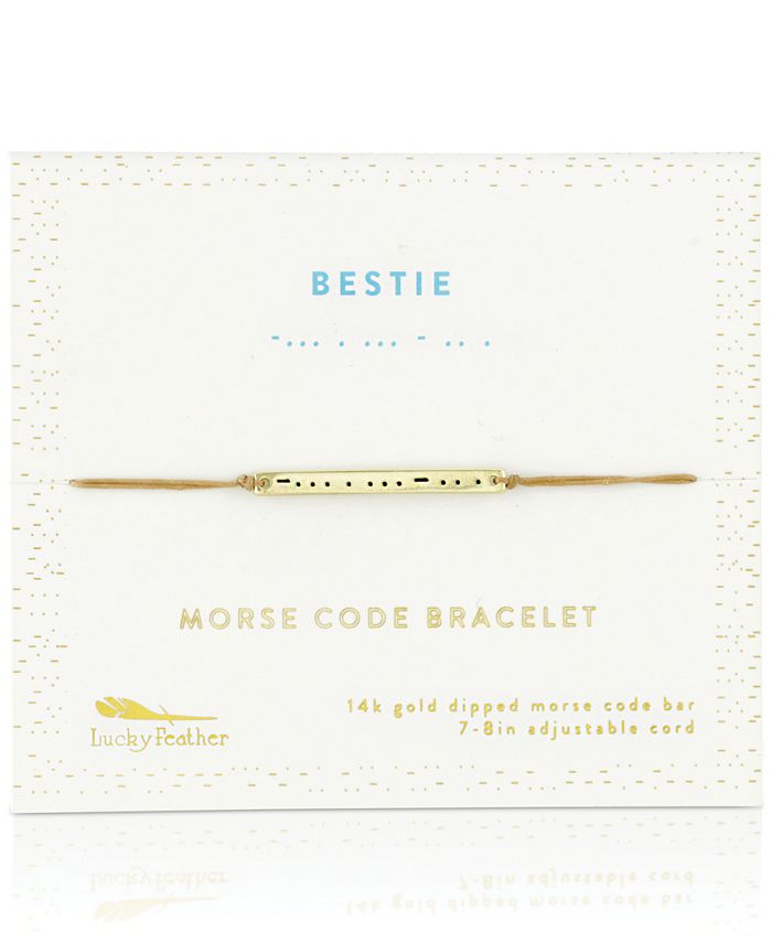 LUCKY FEATHER Morse Code Bestie Bracelet - Macy's