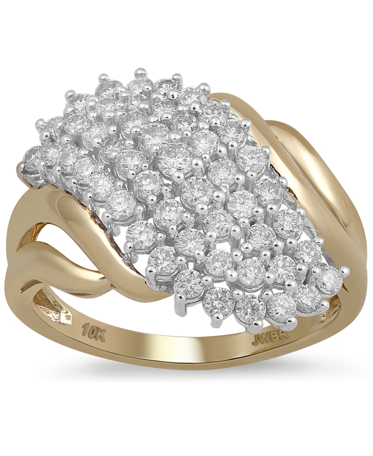 Click here for Diamond Diagonal Cluster Ring (1 ct. t.w.) in 10k... prices