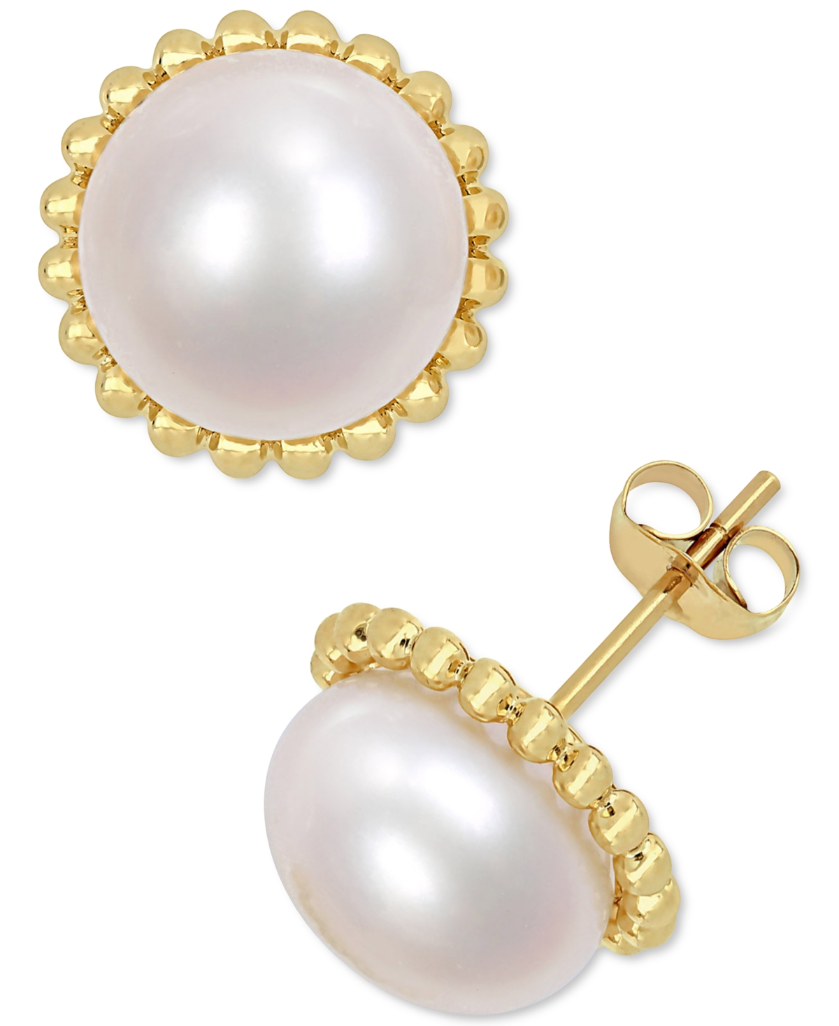 Click here for Cultured Freshwater Pearl (10-1/2mm) Stud Earrings... prices