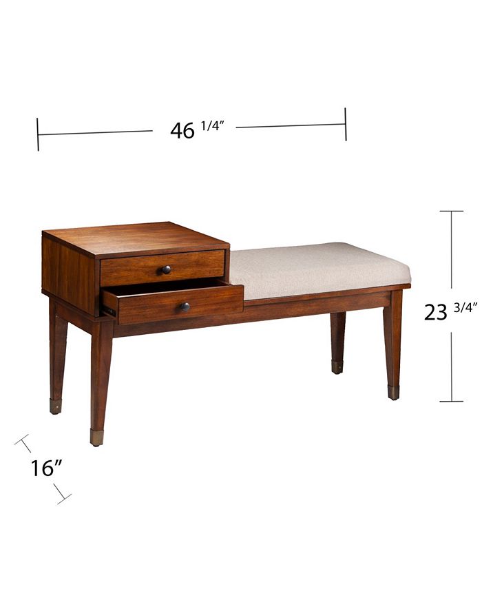 Southern Enterprises Roda Midcentury Modern Upholstered Storage Bench ...