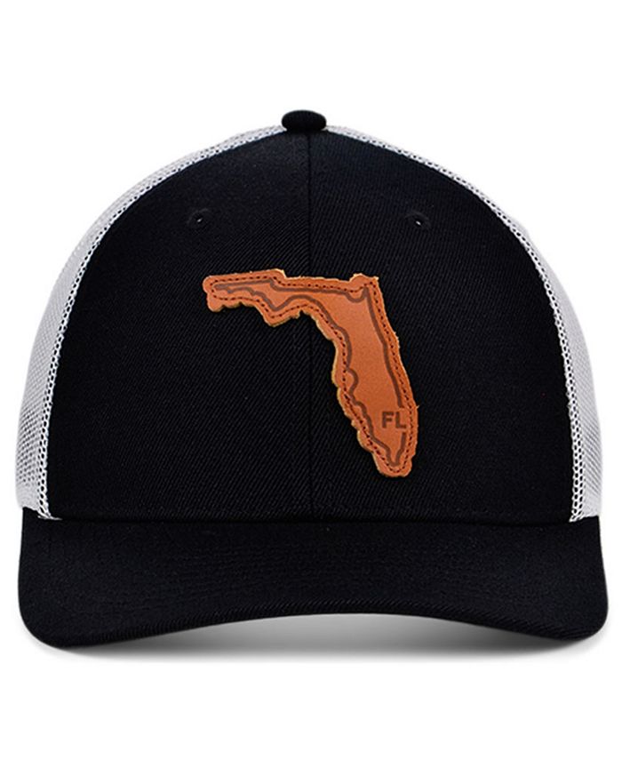 Lids Local Crowns Florida Black White Leather State Patch Curved ...
