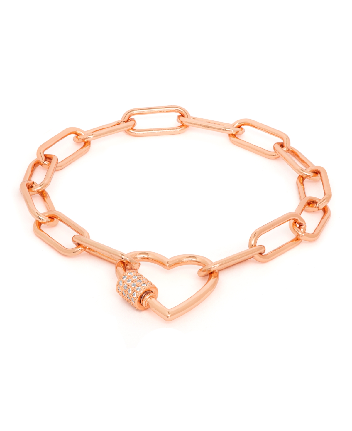 Click here for Cubic Zirconia Link Heart Bracelet in Yellow Gold... prices