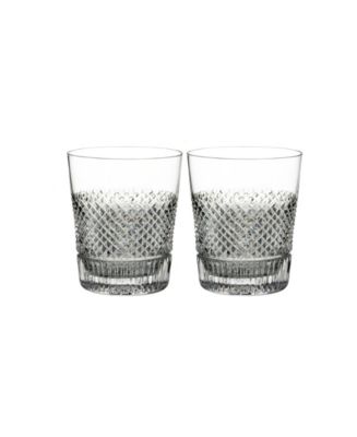 Waterford Diamond Line Double Old Fashioned Glasses 9.8 Oz, Set of 2 ...