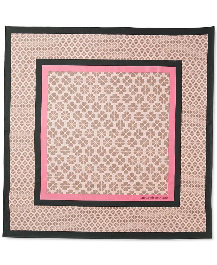 kate spade new york Flower Stripe Silk Square Scarf - Macy's