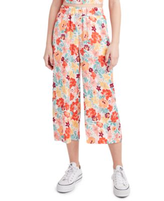 BCBGeneration Floral-Print Wide-Leg Pants - Macy's