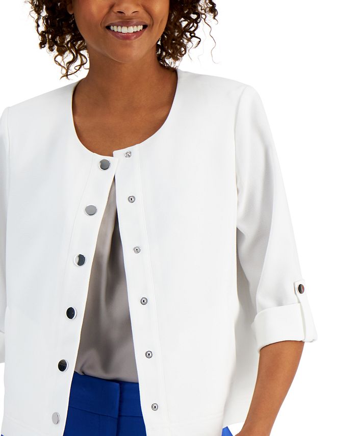 Kasper Petite Snap-Front Roll-Tab Jacket & Reviews - Wear to Work ...