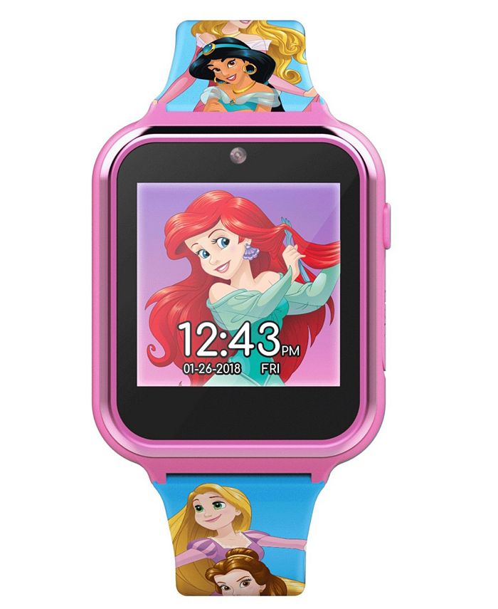 Accutime Disney Princess Kid's Touch Screen Pink Silicone Strap Smart ...