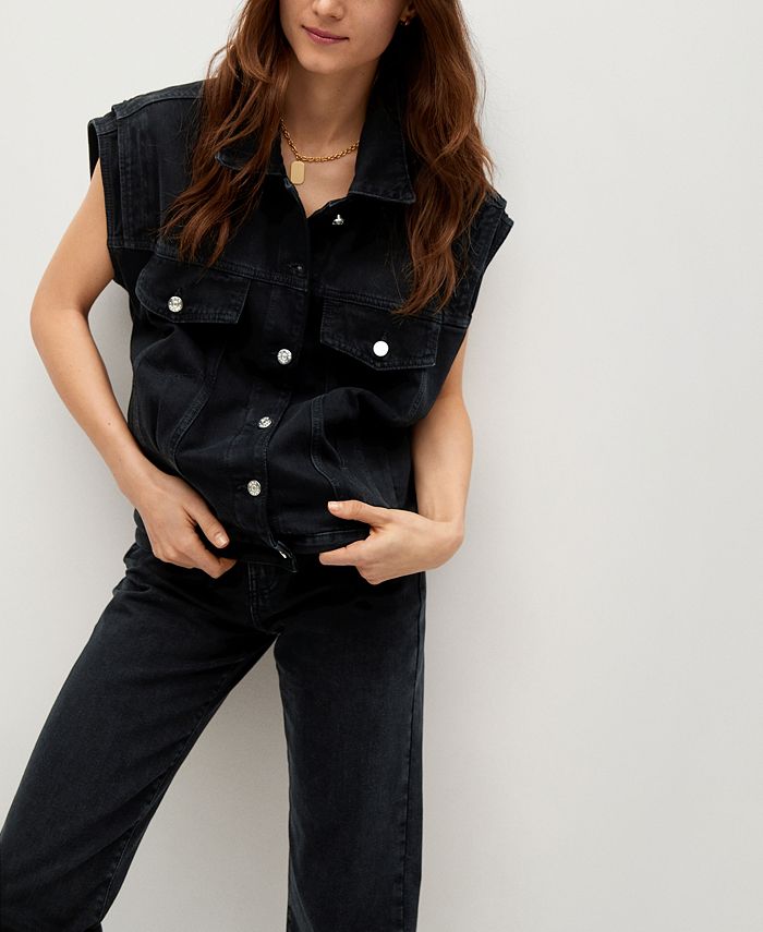 MANGO Denim Vest with Pockets - Macy's