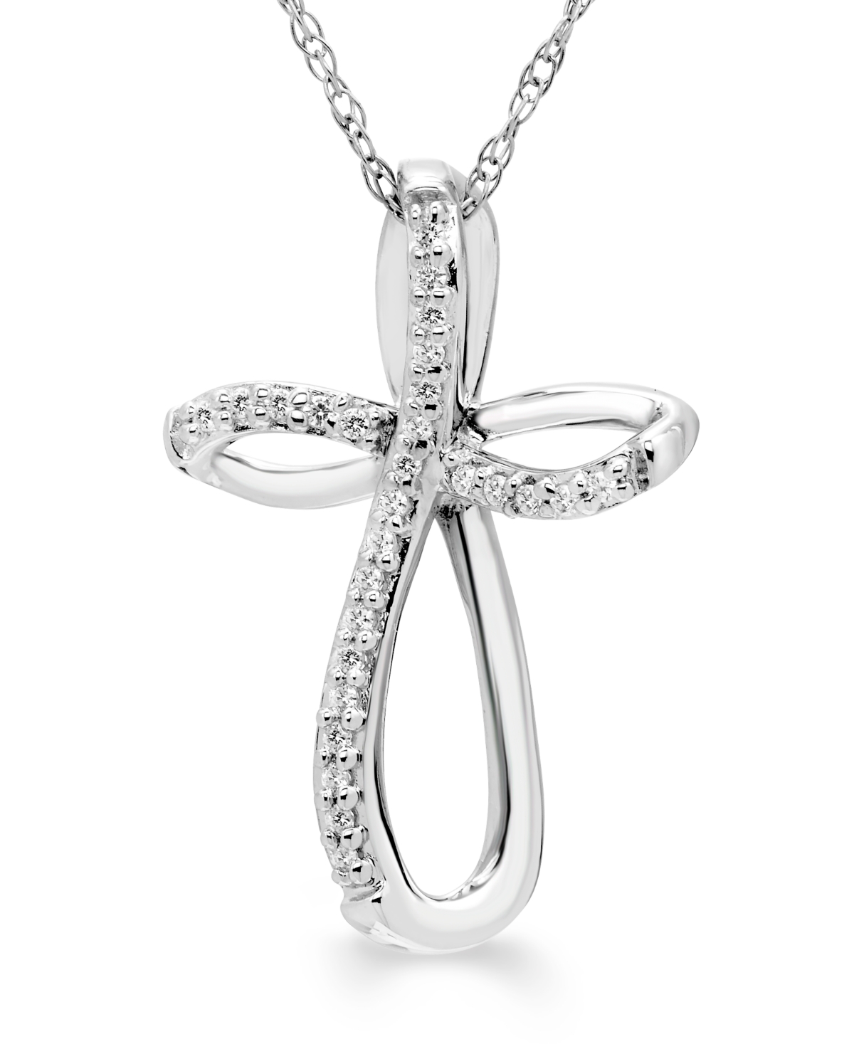 Click here for Diamond Open Cross Pendant Necklace (1/20 ct. t.w.... prices