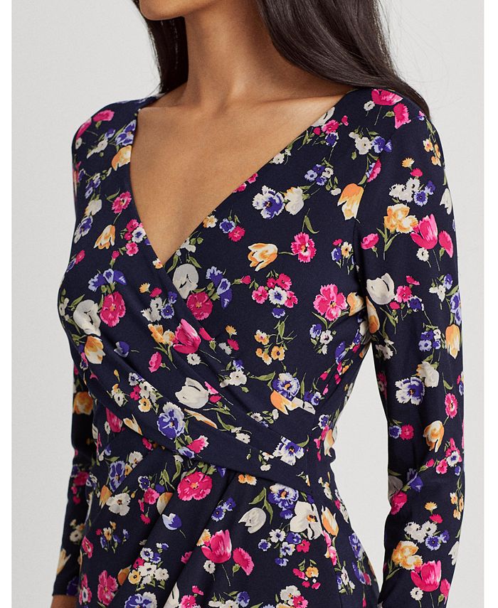 Lauren Ralph Lauren Floral Jersey Surplice Dress Macys