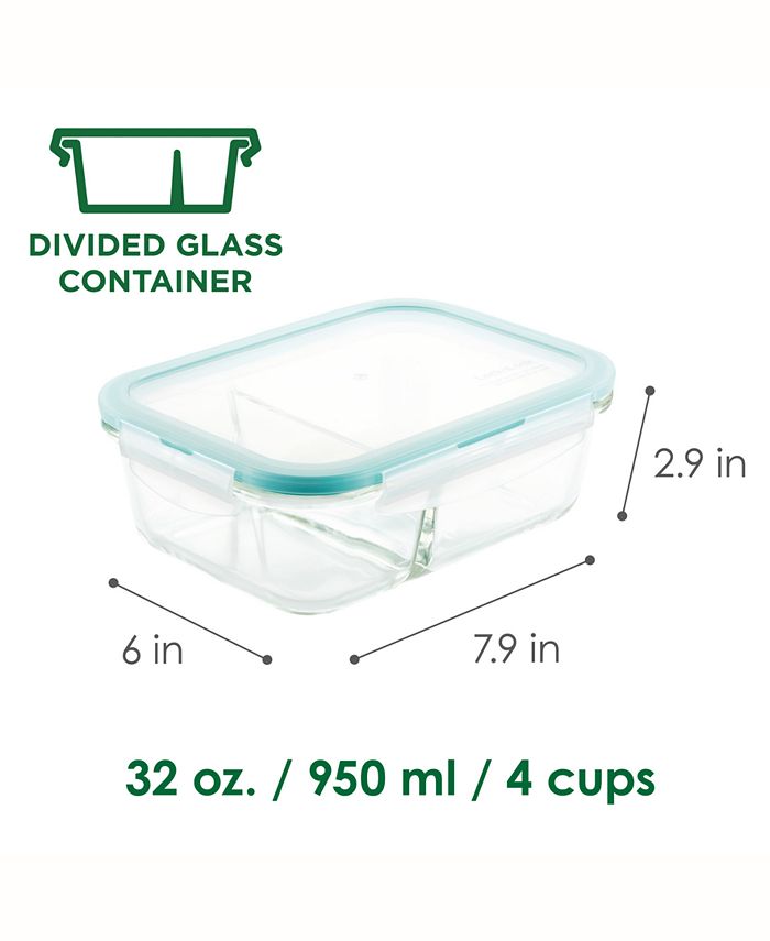 Lock n Lock Purely Better Glass Divided Rectangular Food Storage ...