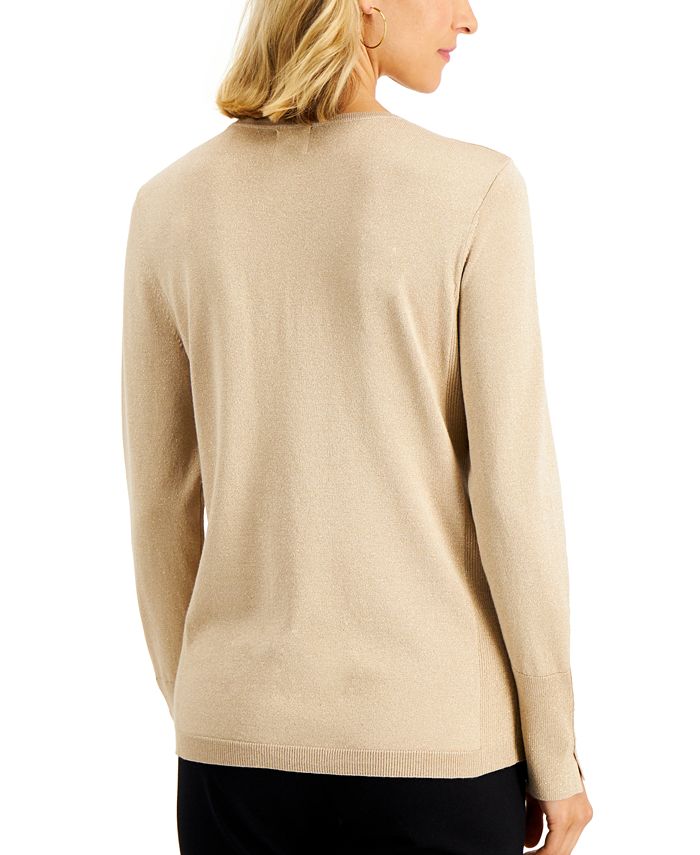 JM Collection Metallic Sweater, Created for Macy's - Macy's