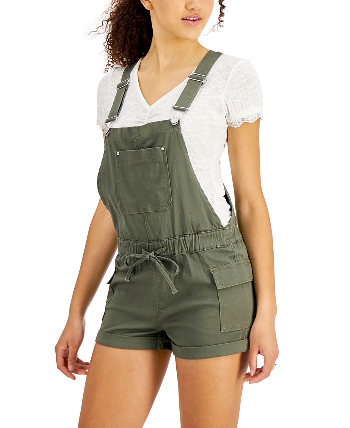 Almost Famous Crave Frame Juniors' Cargo Shortalls - Macy's