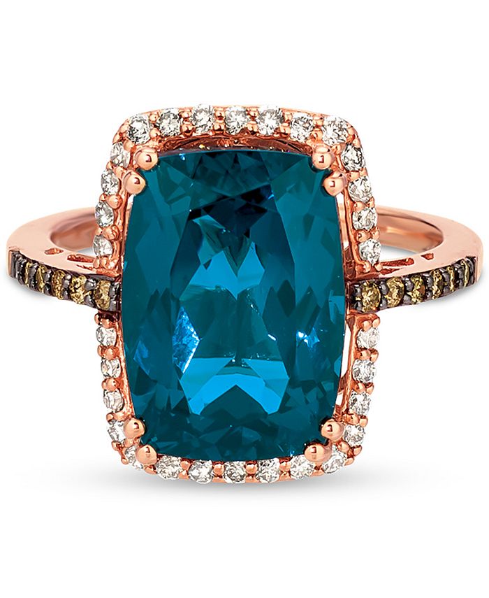 Le Vian Deep Sea Blue Topaz (7-1/3 ct. t.w.) & Diamond (3/8 ct. t.w ...