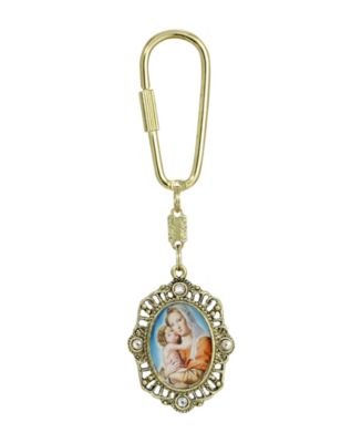 Gold-Tone Mother and Child Oval Key Fob - Macy's