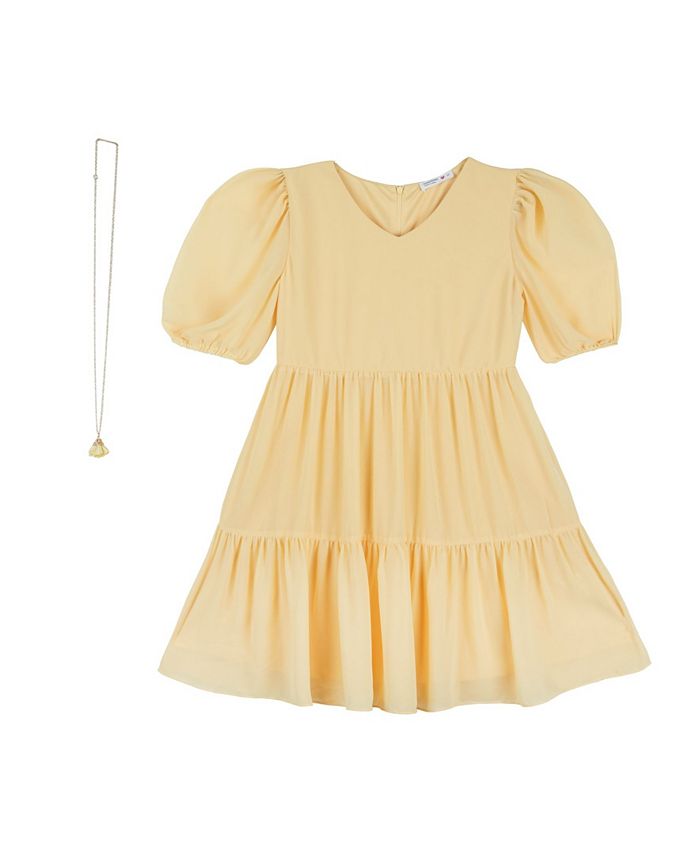 Beautees Big Girls Puff Sleeve V-Neck Dress & Reviews - Dresses - Kids ...