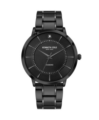 Kenneth Cole New York Men's 3 Hands Black Stainless Steel Bracelet ...