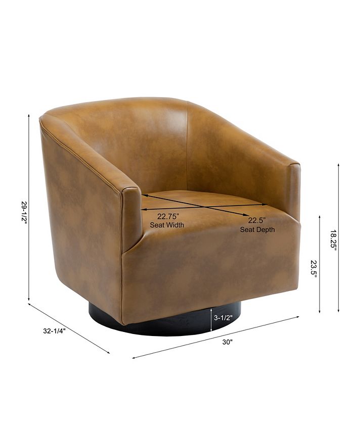 Comfort Pointe Gaven Wood Base Swivel Chair & Reviews - Furniture - Macy's