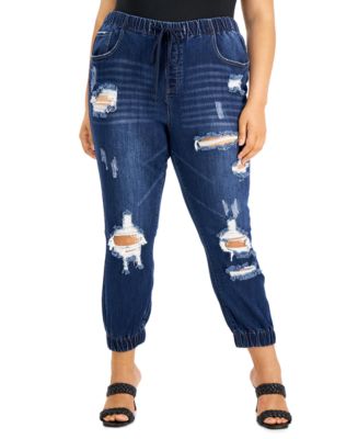 GOGO Jeans Trendy Plus Size Ripped Jogger Jeans - Macy's