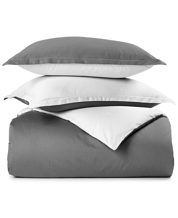 Oake Solid Reversible Cotton Tencel 2-Pc. Comforter Set, Twin, Created ...