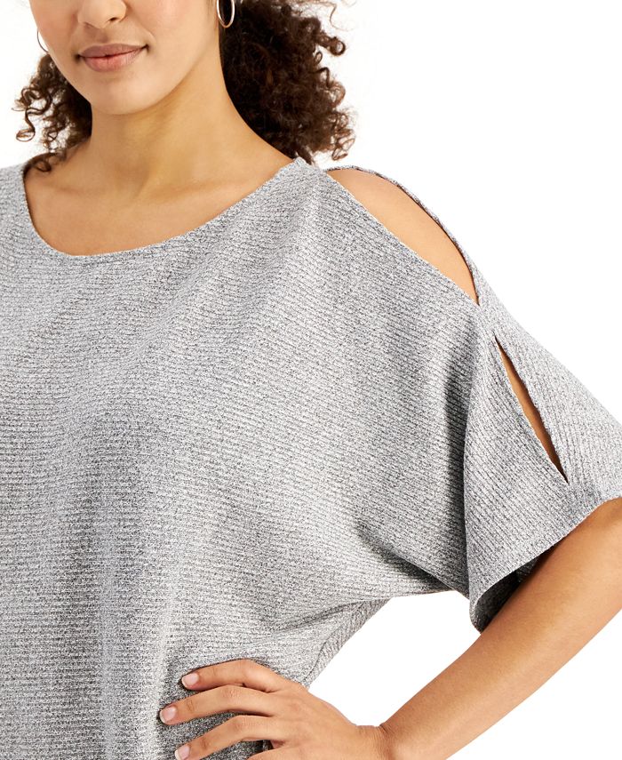 JM Collection Ribbed Slit-Sleeve Top, Created for Macy's - Macy's