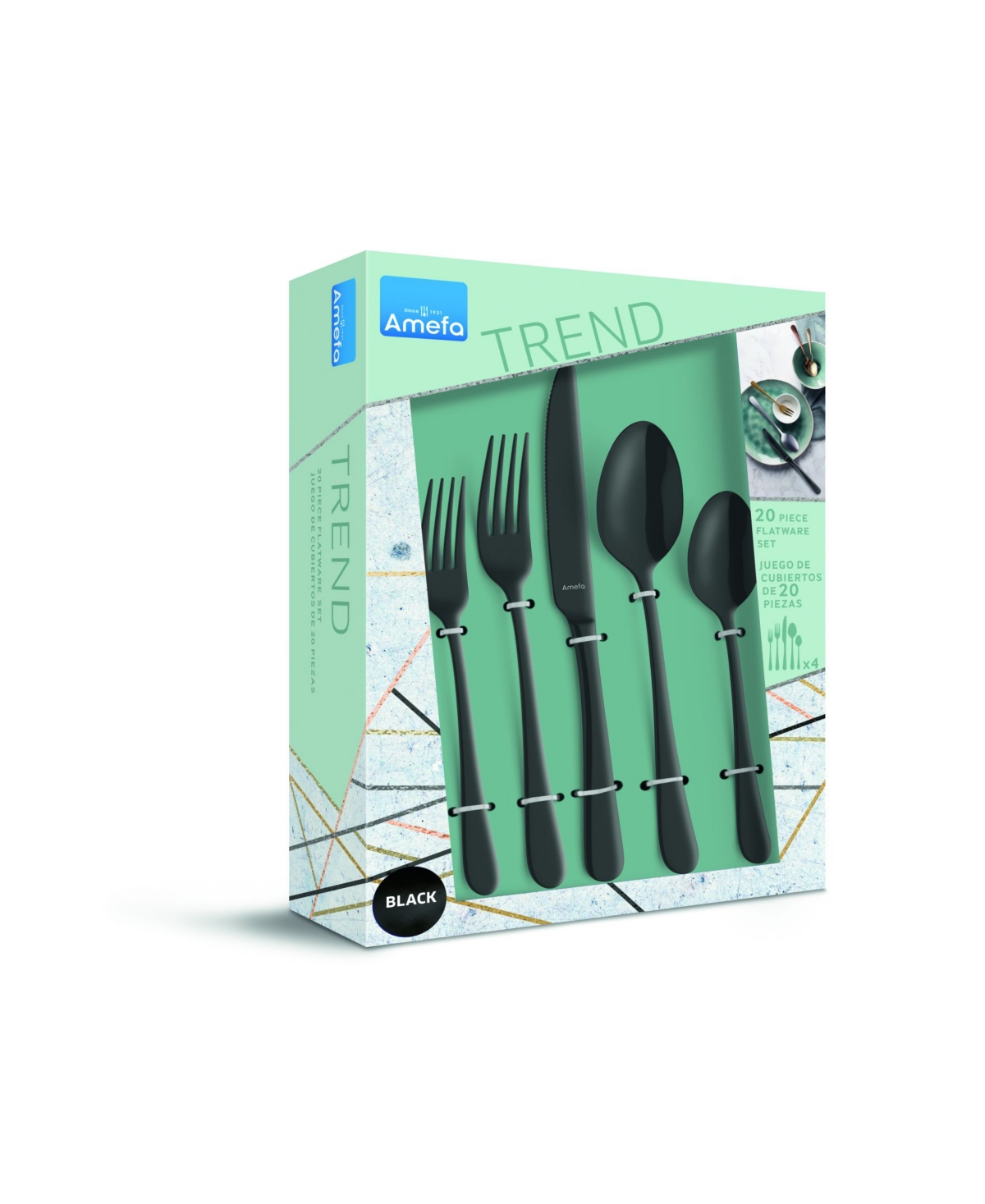 Click here for Amefa Austin 20 Pieces Flatware Set - Black prices