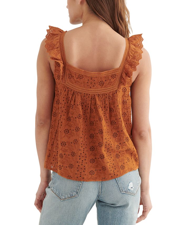Lucky Brand Embroidered Tank Top & Reviews - Tops - Women - Macy's
