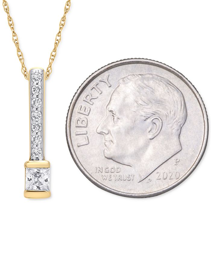 Wrapped Certified Diamond Princess Pendant Necklace (1/6 ct. t.w.) in ...