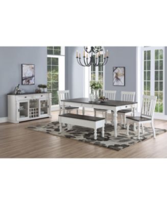Judd 6-Pc Dining Set ( Table + 4 Side Chairs + Bench) - Macy's