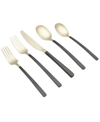 Cambridge Silversmiths Beacon Two Tone Black-Gold Satin 20-Piece ...