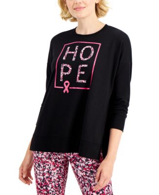 ID Ideology Women's BCRF Graphic Long-Sleeve Top, Created for Macy's ...