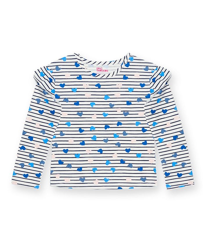 Epic Threads Toddler Girls Long Sleeve All Over Print T-shirt - Macy's