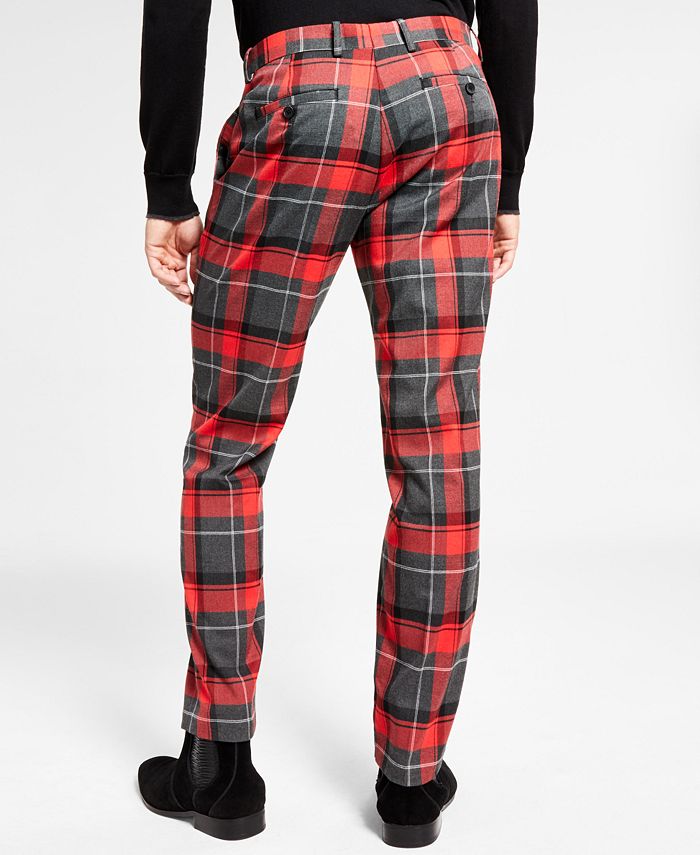 INC International Concepts Men's Brady Slim-Fit Plaid Pants, Created ...