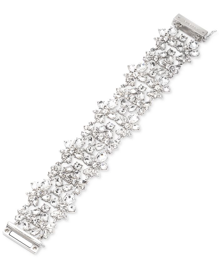 Givenchy Silver-Tone Crystal Flex Bracelet - Macy's