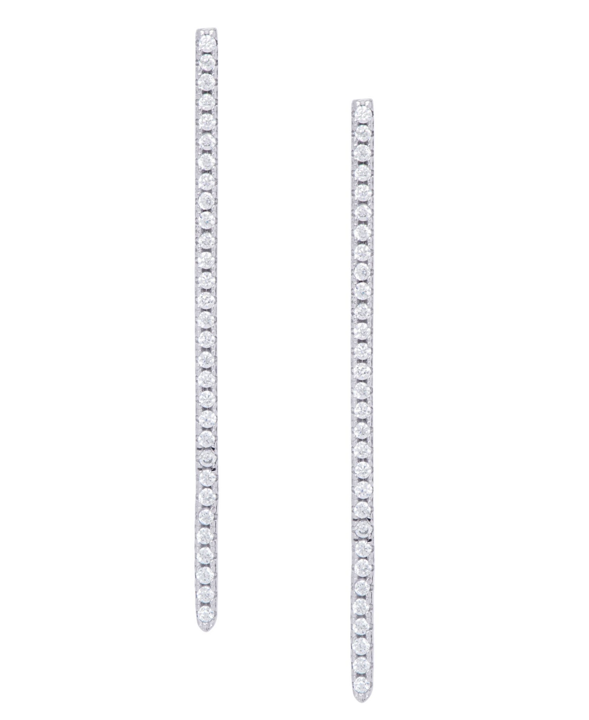 Click here for Cubic Zirconia Line Stud Silver Plate Earrings - S... prices