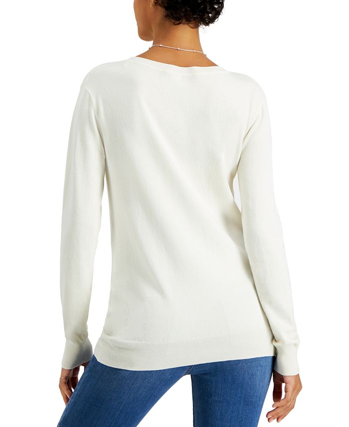 GUESS Doriane Rhinestone-Logo Sweater - Macy's