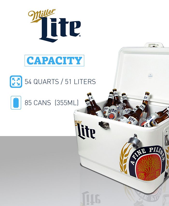 Miller Lite Ice Chest Cooler with Bottle Opener 51L - Macy's