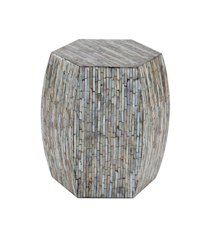 Rosemary Lane Barrel-Shaped Shell Side Table - Macy's