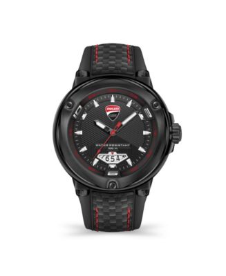 Ducati Corse Men's Partenza Black Silicone Strap Watch 49mm - Macy's
