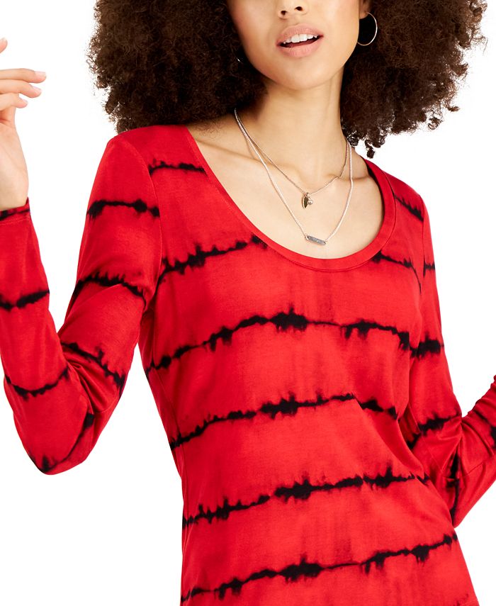 INC International Concepts Striped Scoop-Neckline Top, Created for Macy ...