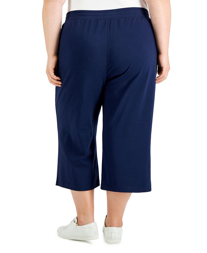 Karen Scott Plus Size Drawstring-Waist Knit Capri Pants, Created for ...