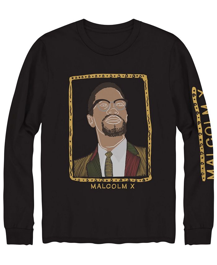 Hybrid Apparel Men's Malcolm X Portrait Long Sleeve Graphic T-shirt ...