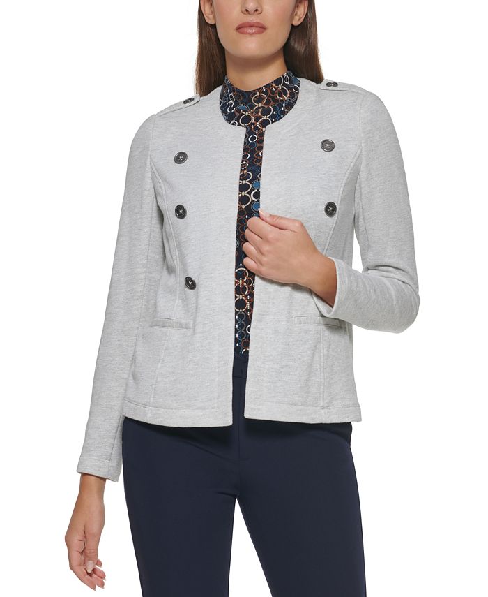 Tommy Hilfiger Open-Front Double-Breasted Blazer - Macy's